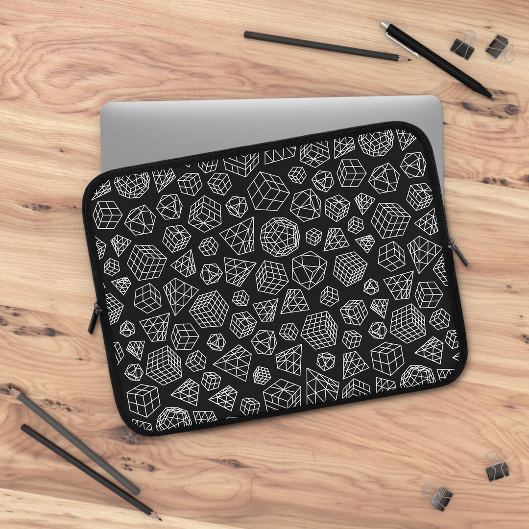 Rubik's Cube Laptop, Tablet, iPad Sleeve, Monochrome Line Art Black - Etsy