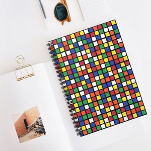 Rubik's Cube Notebook - Spiral, Ruled Line, Journal, Lined Paper ...