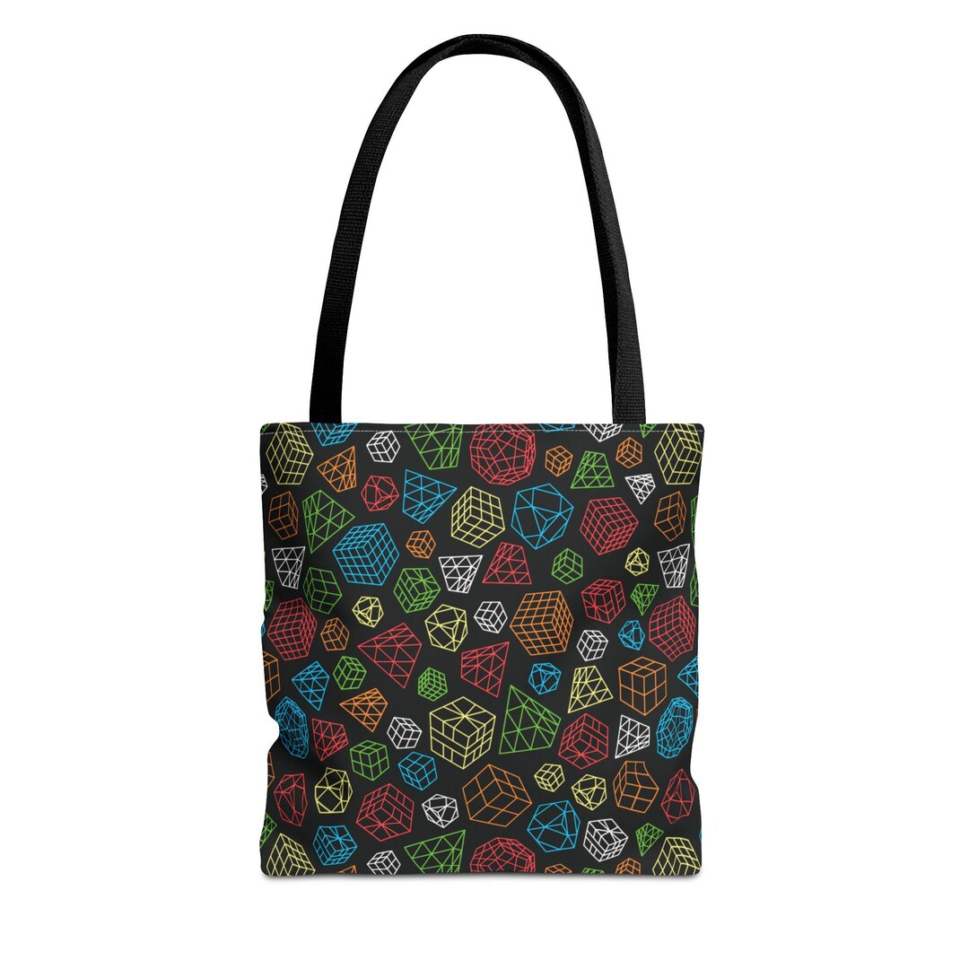 Rubik's Cube Line Art Cubes Tote Bag - 2x2, 3x3, 4x4, Pyraminx, Square ...