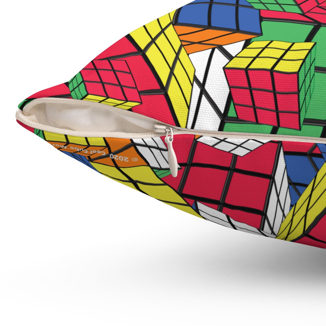 Crazy Cubes - Rubik's Cube Pillow - 2-sided Print, Square Throw Pillow ...