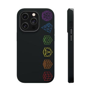 Magsafe Rubik's Cube iPhone Case - Rainbow Line Art Pride - Tough Phone ...