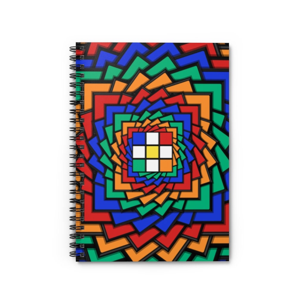 Daisy Pattern - Rubik's Cube Notebook - Spiral, Ruled Line, Journal ...