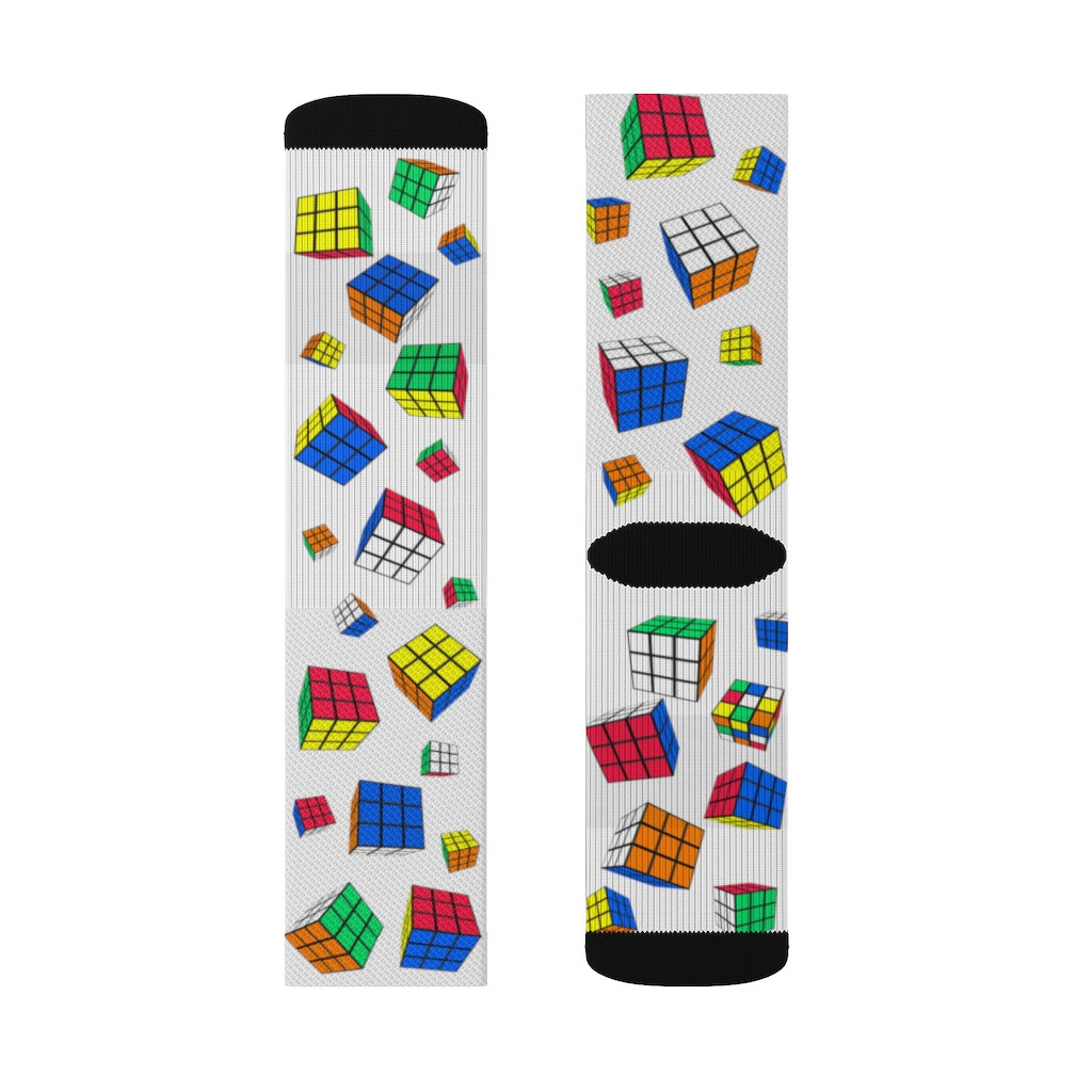 Cubes All Over Rubik's Cube Socks Fun Socks for Men | Etsy
