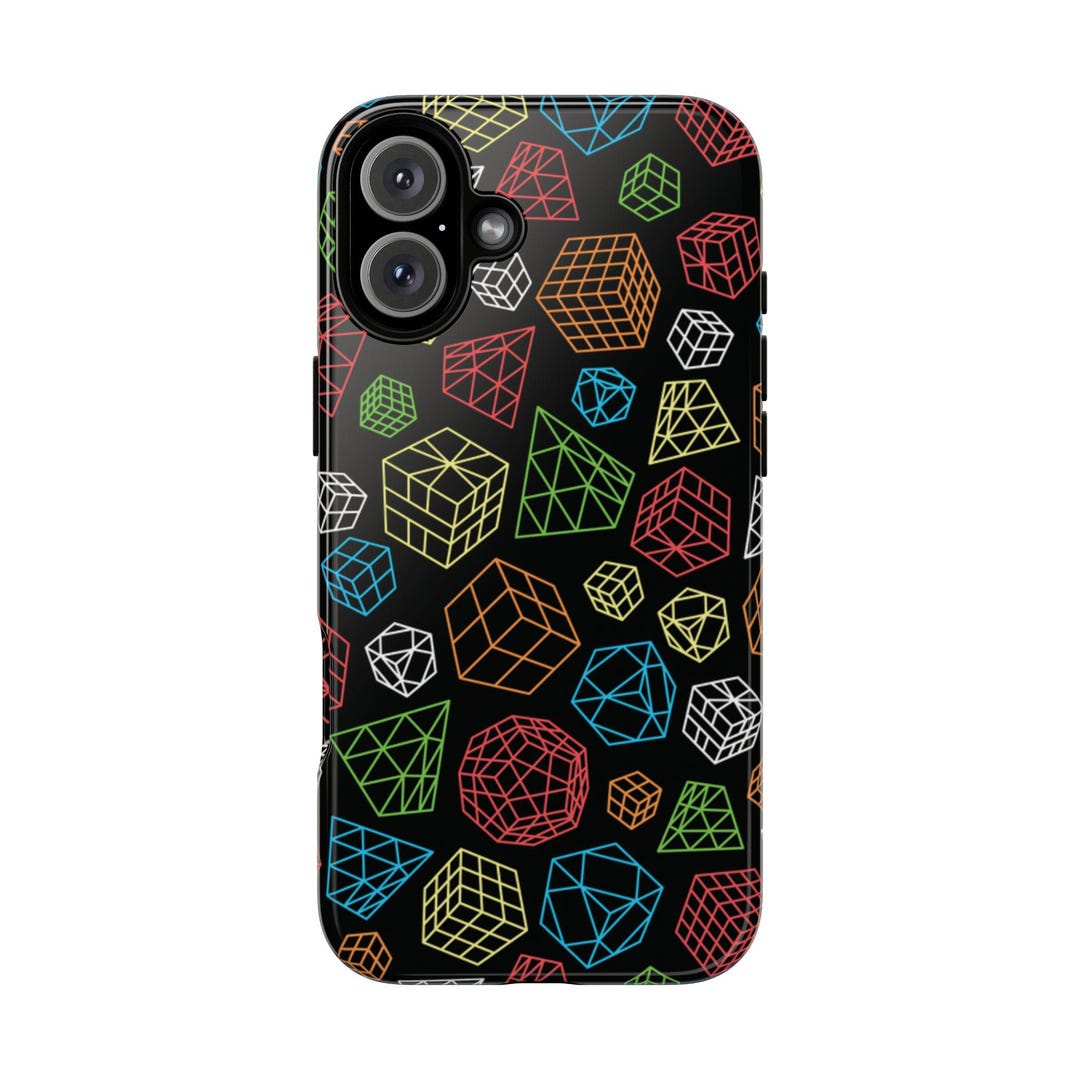 Colorful Line Art Cubes - Rubik's Cube Phone Case - Tough Case, Samsung ...
