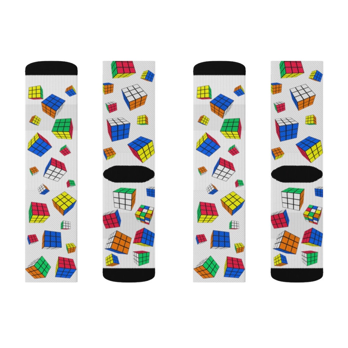 Cubes All Over Rubik's Cube Socks Fun Socks for Men | Etsy