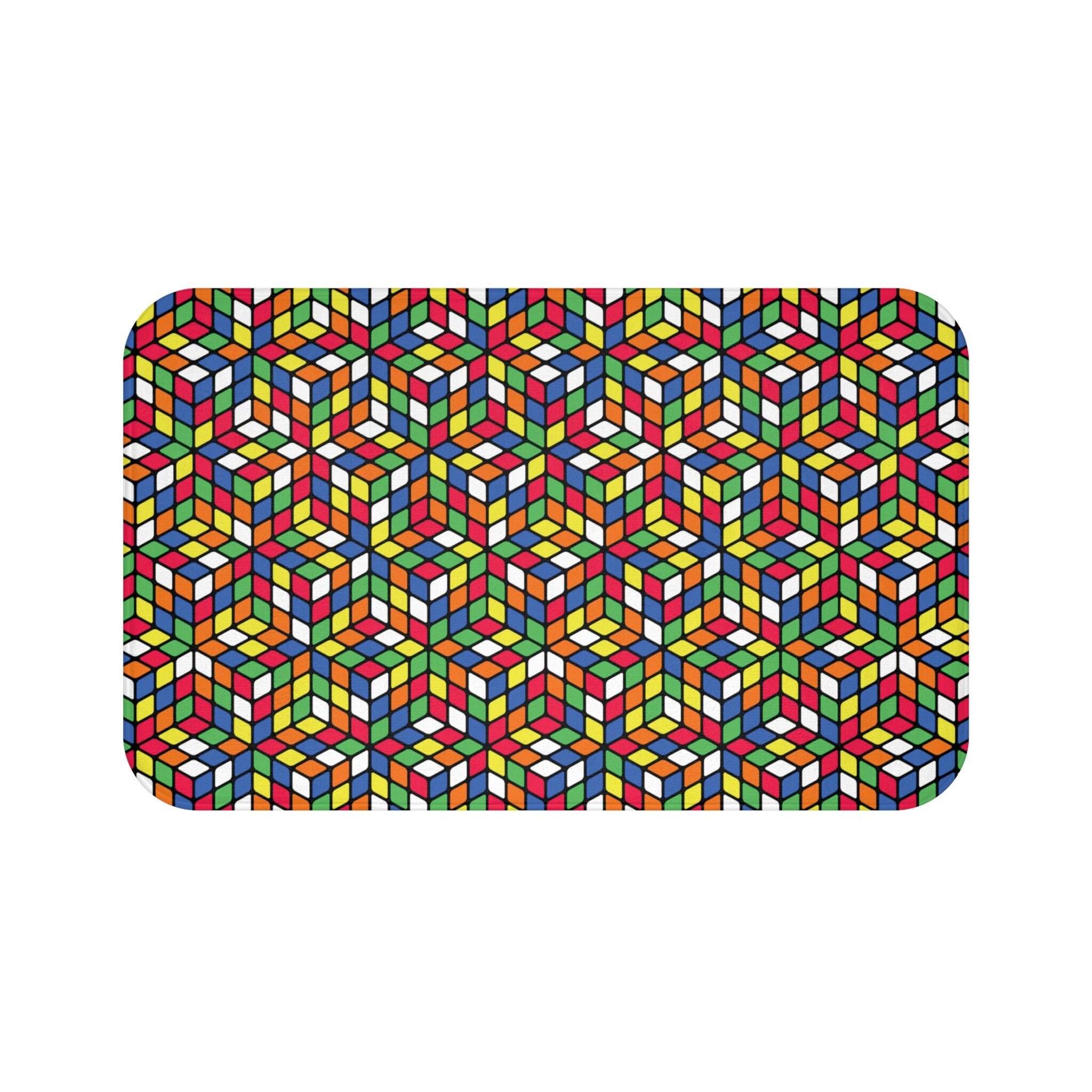Optical Illusion Rubik's Cube Bath Mat Soft and Squishy - Etsy