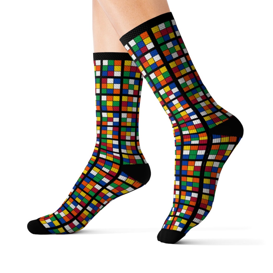 Rubik's Cube Socks - Fun Socks for Men, Women, Adult, Kids, Teens - Etsy