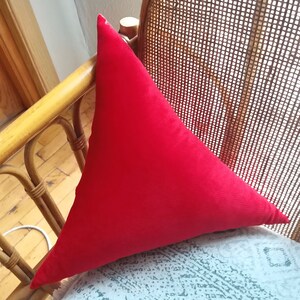 Red Triangle Pillow, Geometric Pillow, Color Block Triangle Cushion ...