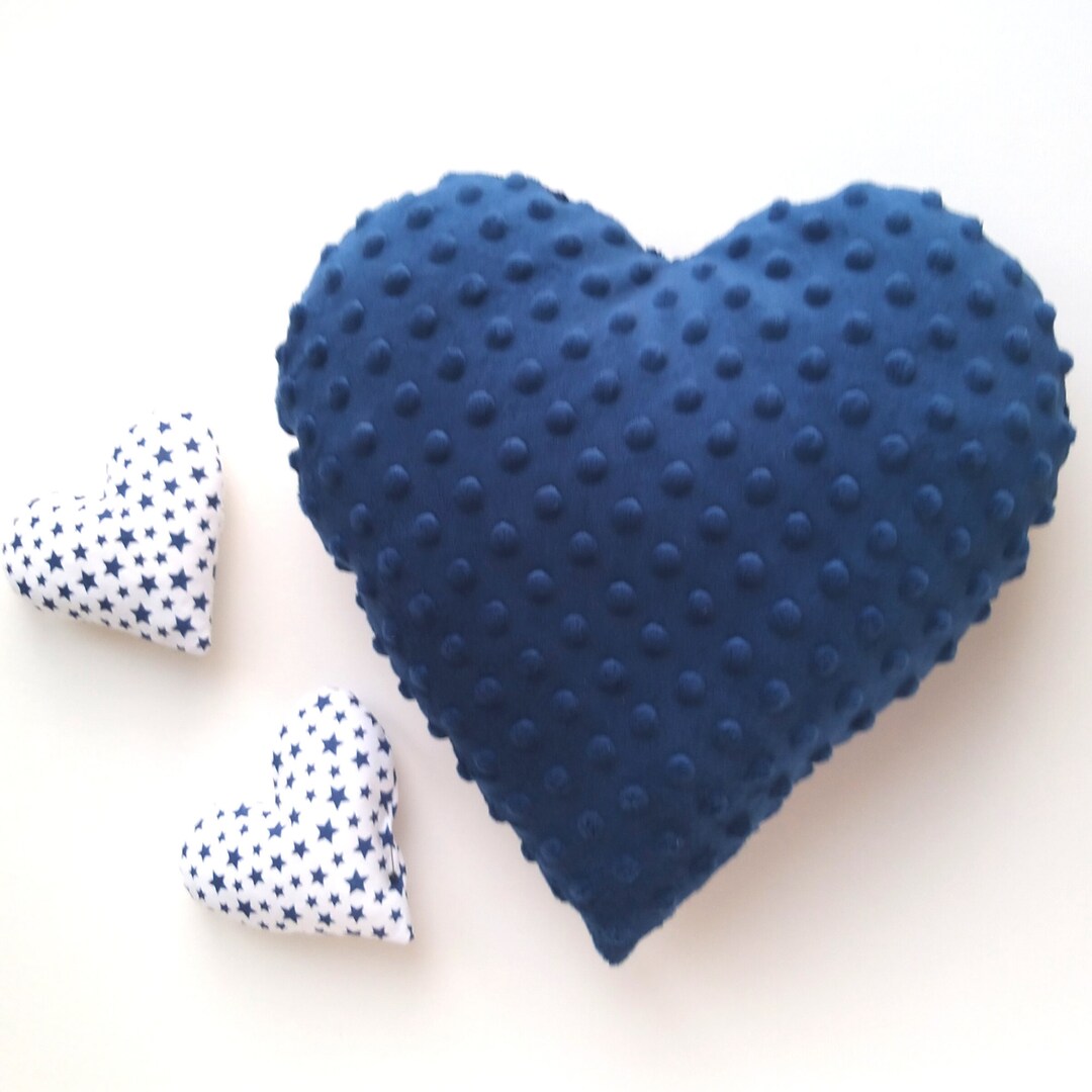Heart Pillow, Heart Shaped Pillow, Valentine Day Gift, Blue Heart ...