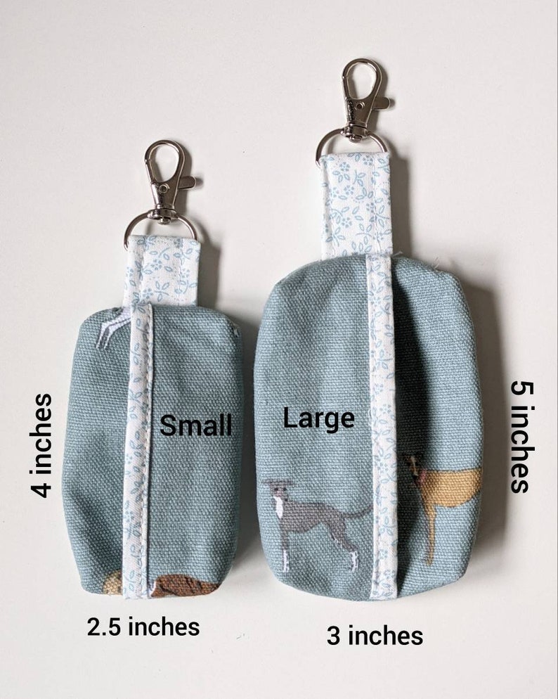 Clip on Poop Bag Holder in Two Sizes - Linen Dogs Life Pattern - Etsy