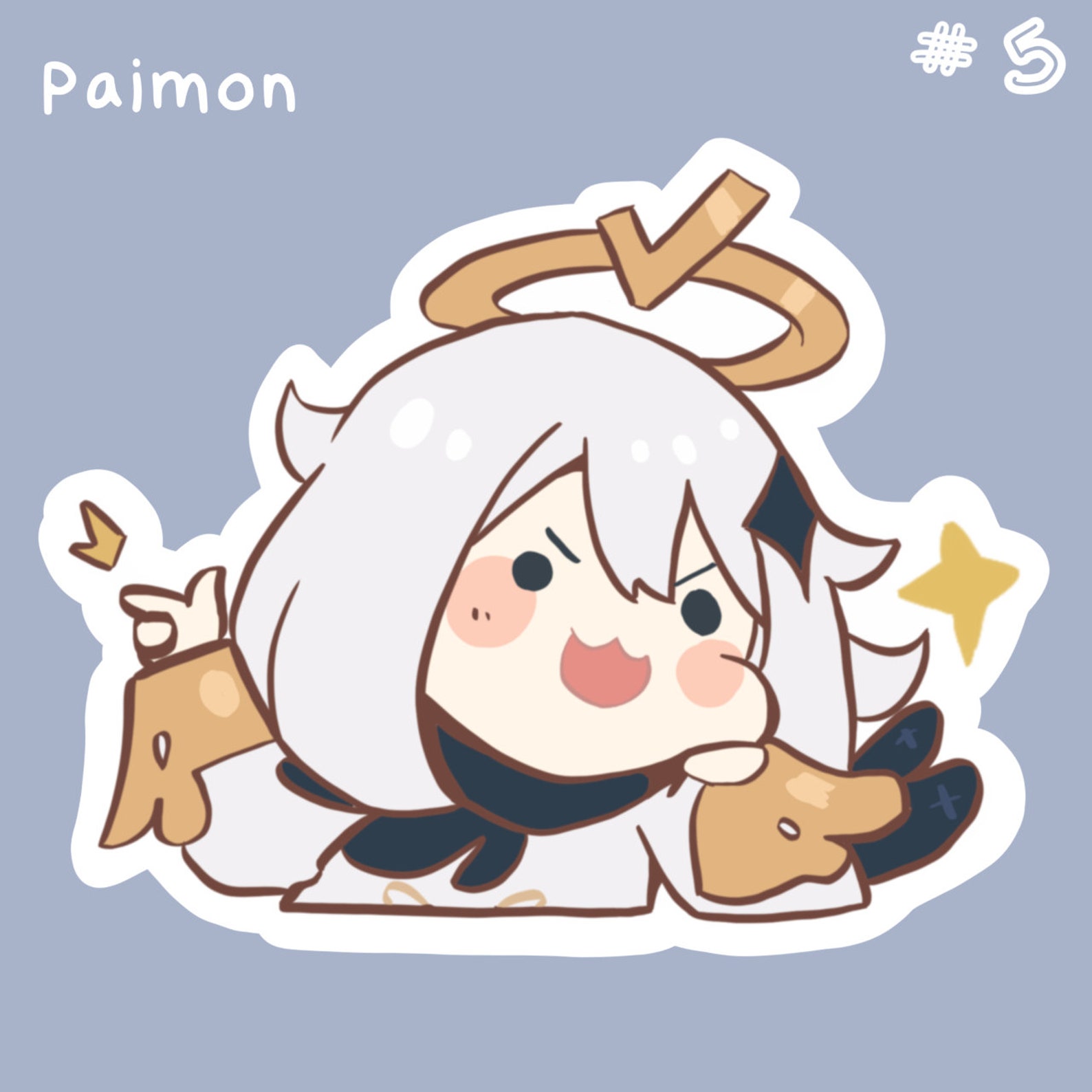 Genshin Impact Paimon Emote Stickers | Etsy Singapore