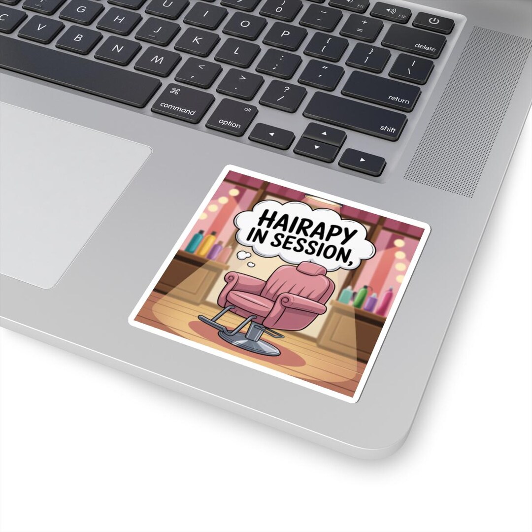 Hairapy in Session Vinyl Sticker | Salon Chair With Thought Bubble ...