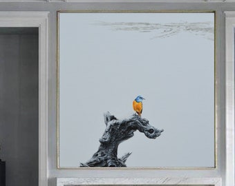 Bird Painting Oversize Painting Modern Art Original Large | Etsy