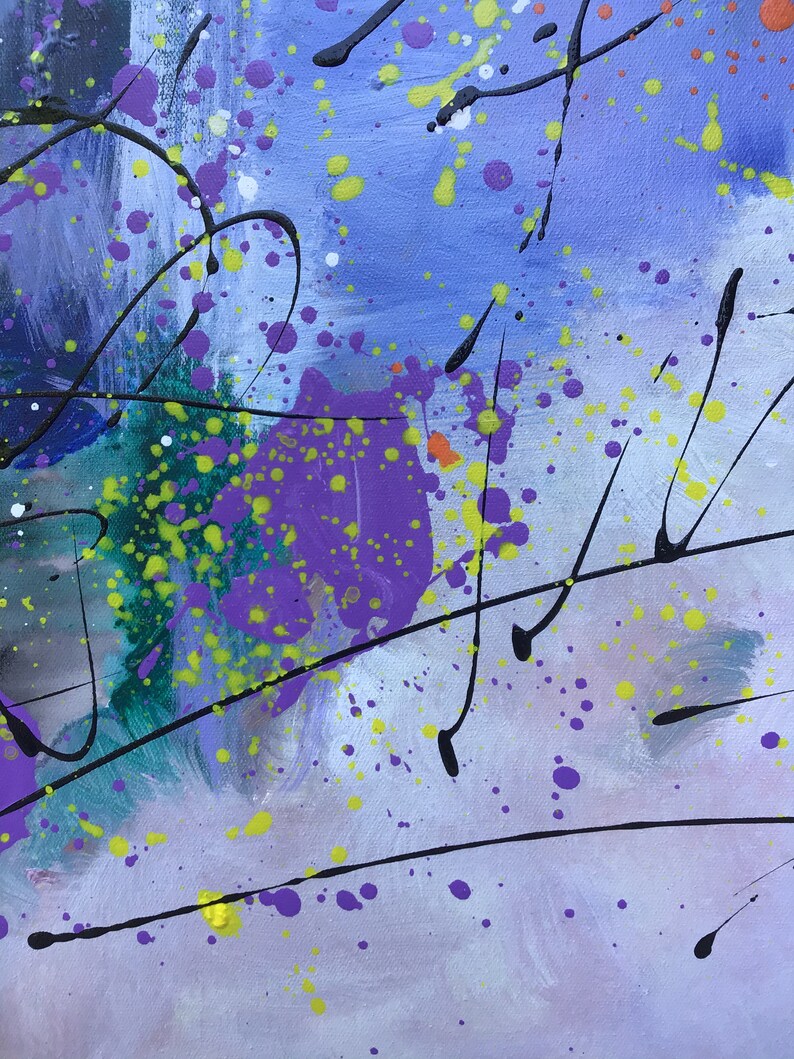 Jackson Pollock Style Blue Abstract Painting oversize | Etsy