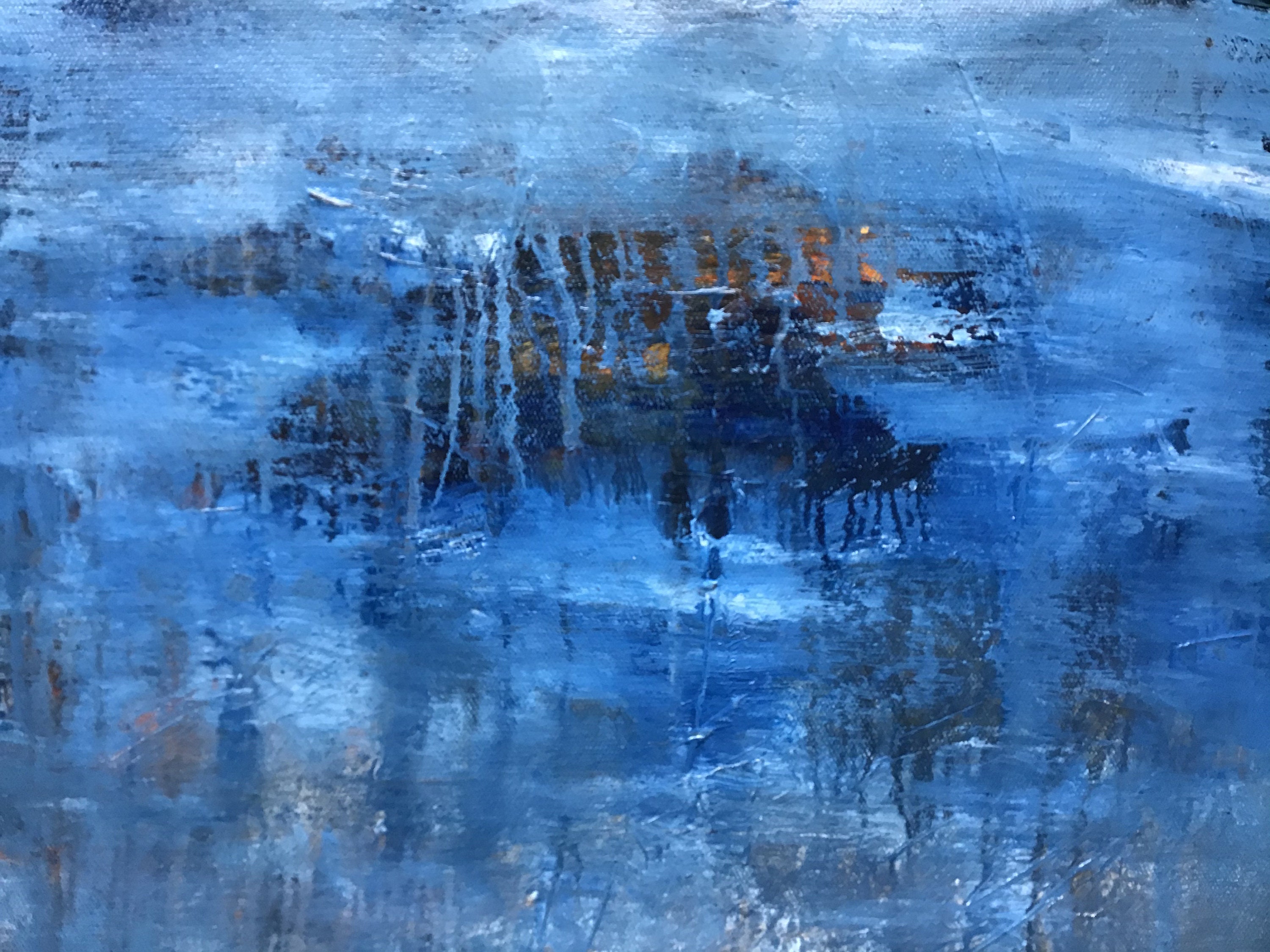 Extra große blaue abstrakte Malerei moderne Kunst | Etsy