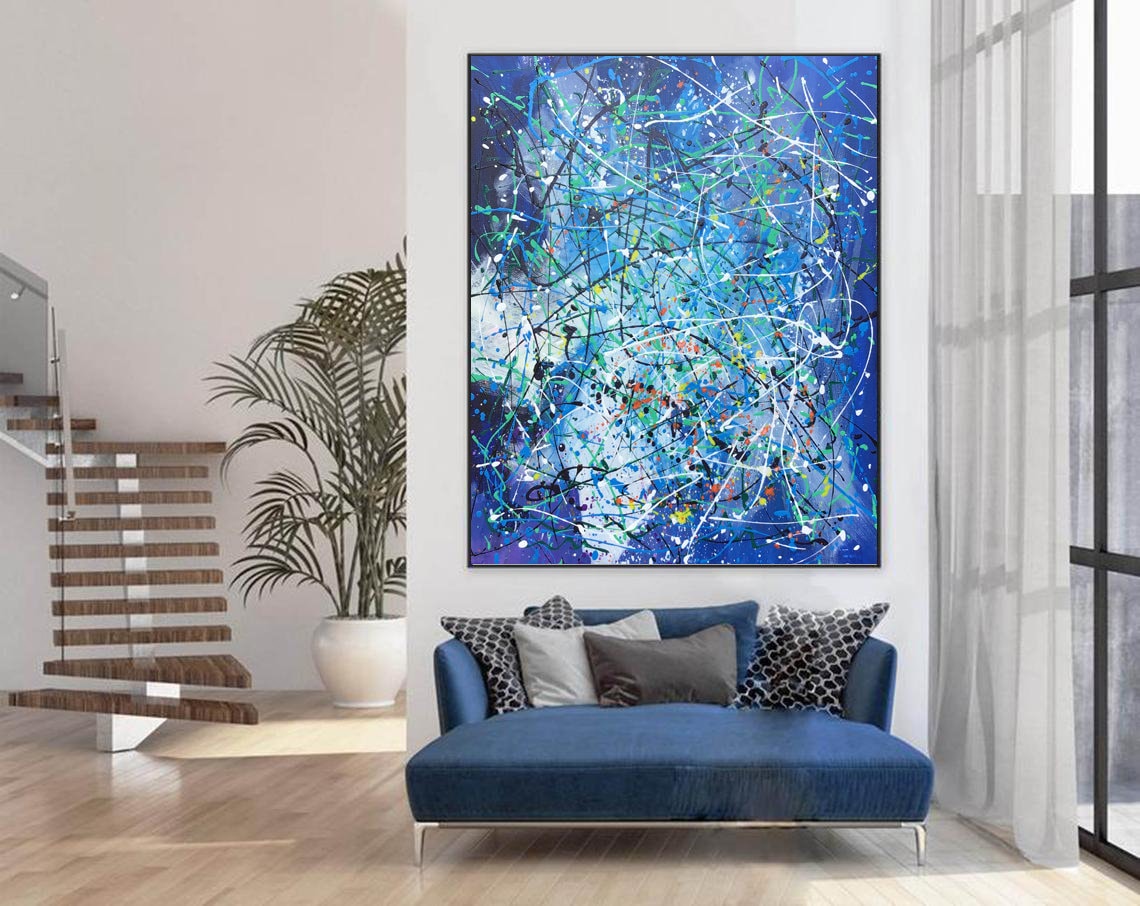 Jackson Pollock Style Abstract Painting ,oversize Painting, Original ...