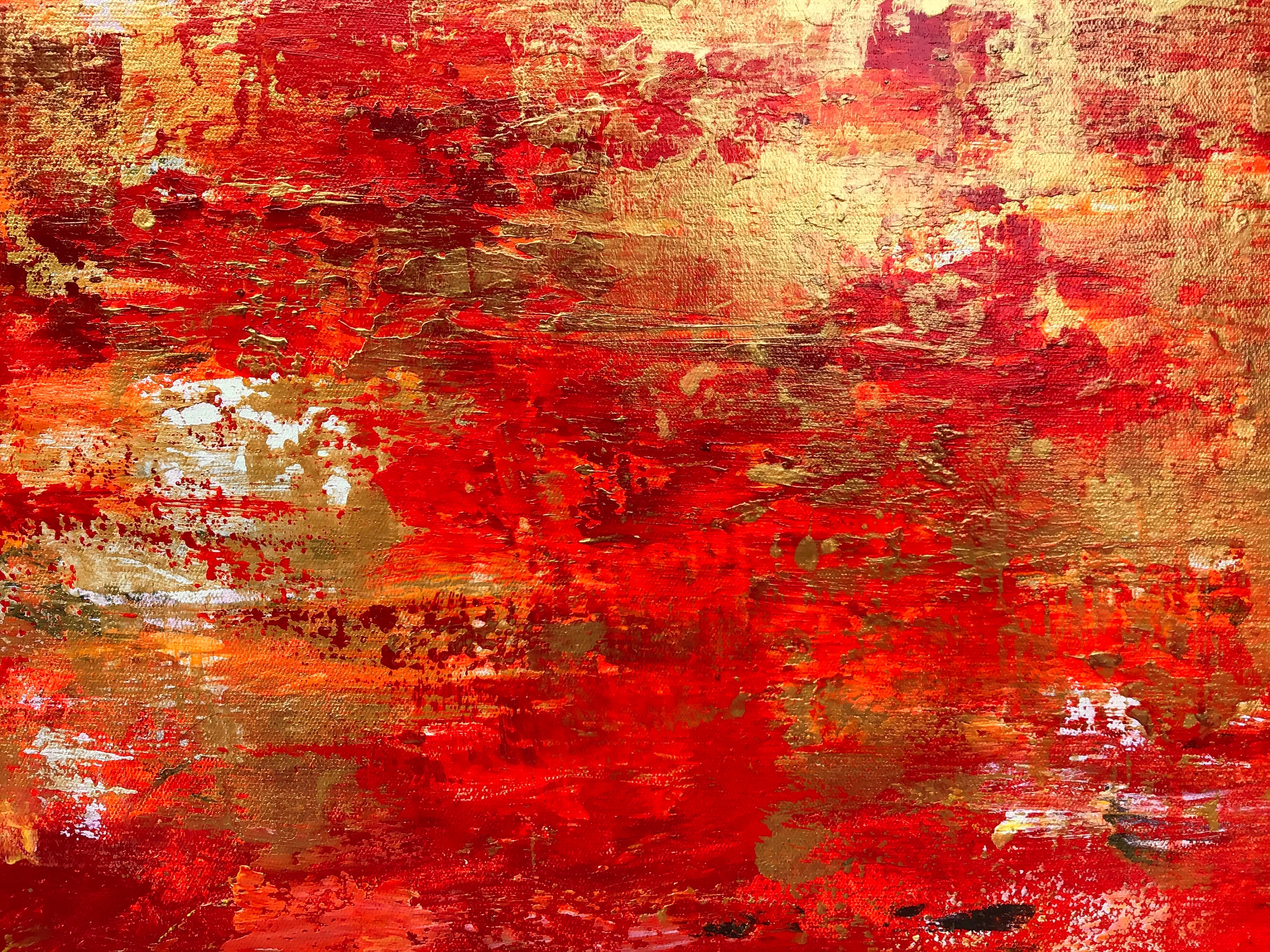 Red Gold Abstract Painting Oversize Painting modern Art - Etsy