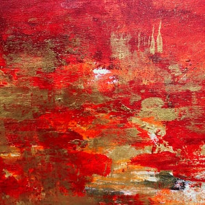 Red Gold Abstract Painting, Oversize Painting ,modern Art, Original ...