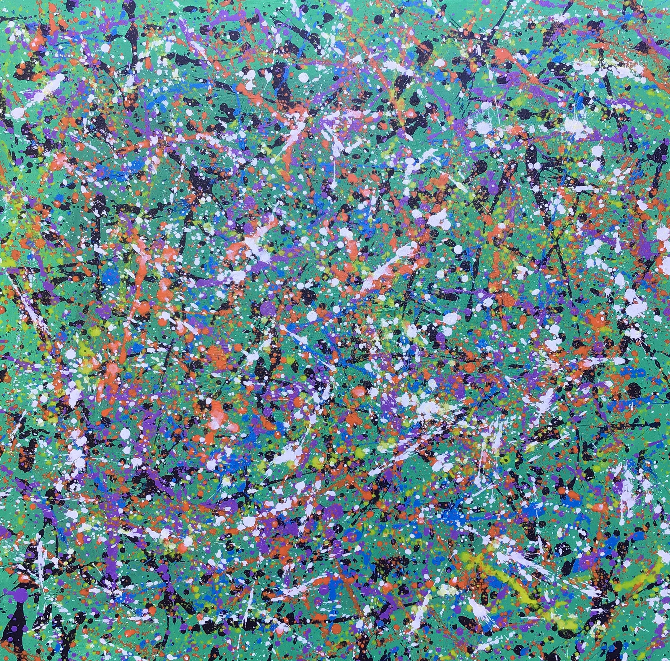 Jackson Pollock Style Green Abstract Painting oversize - Etsy