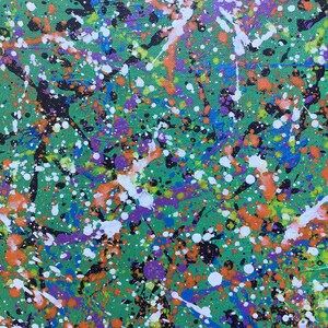 Jackson Pollock Style Green Abstract Painting ,oversize Painting ...