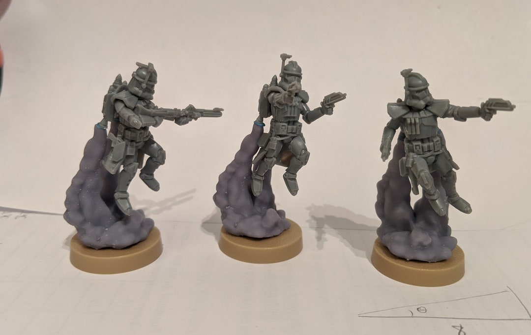 Set of 3 Smoke Trails STL Files for ARC Troopers for Star Wars: Legion ...