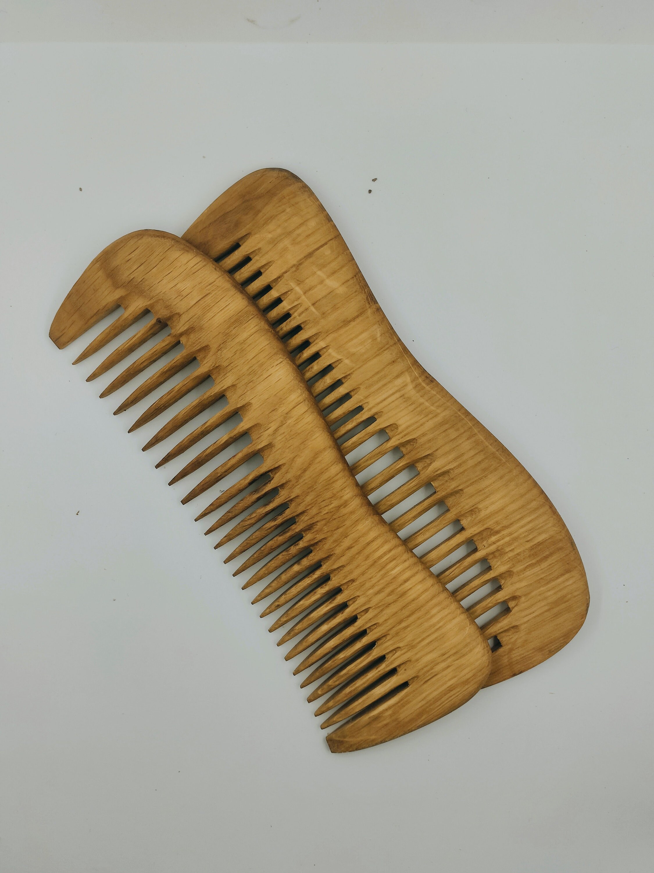 Handmade Oak Wood Hair Comb: Wide Tooth Eco-friendly Accessory - Etsy