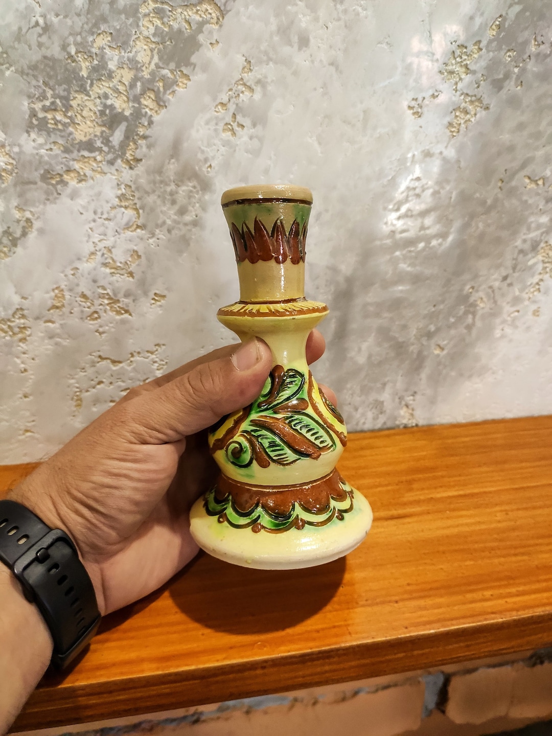Ceramic Candlestick / Kosiv Ceramics / Hand Painted Candlestick ...