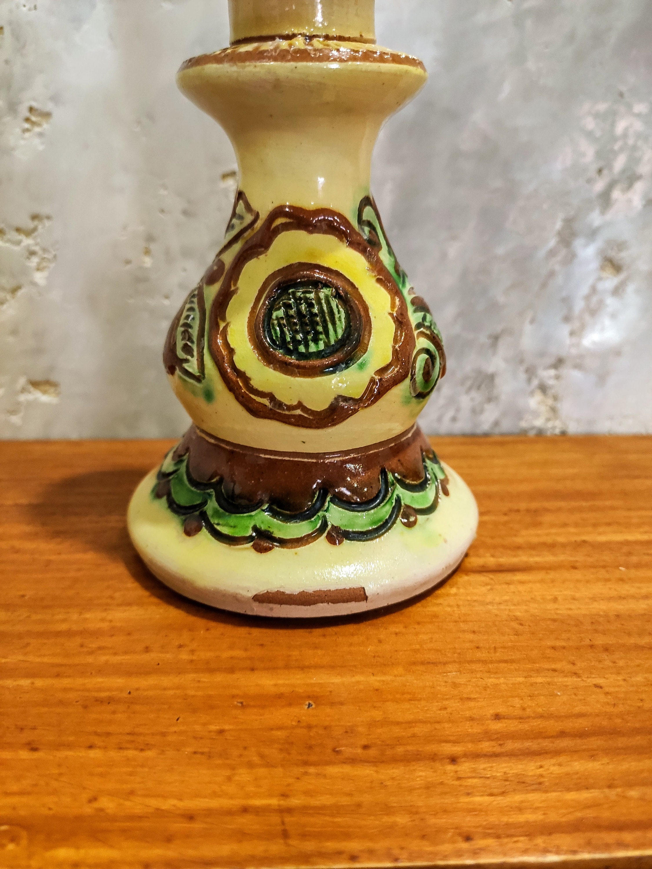 Ceramic Candlestick / Kosiv Ceramics / Hand Painted - Etsy