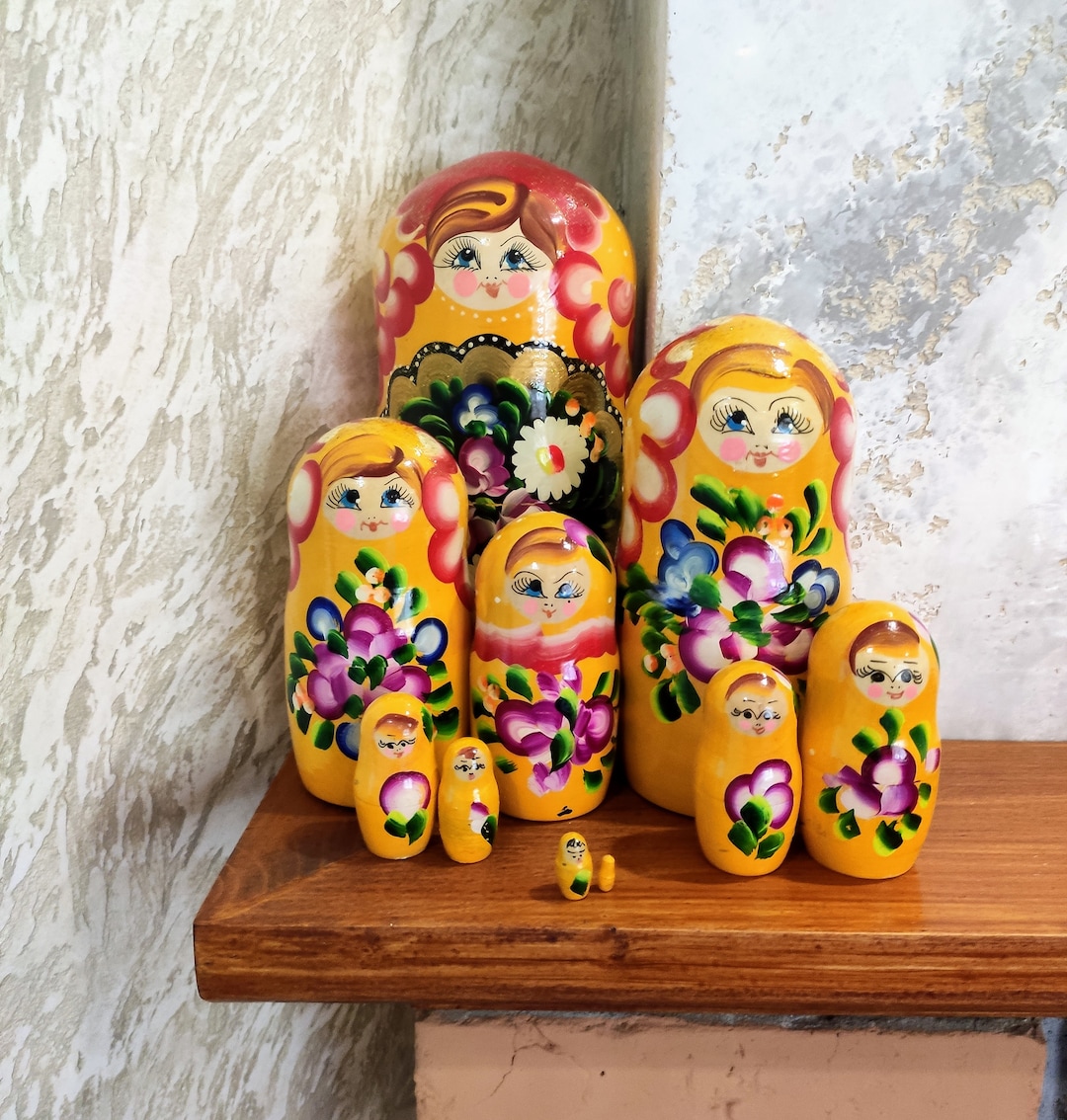 Ukraine Nesting Doll 10" / Matryoshka 10 Pcs / Large Size Nesting Dolls ...