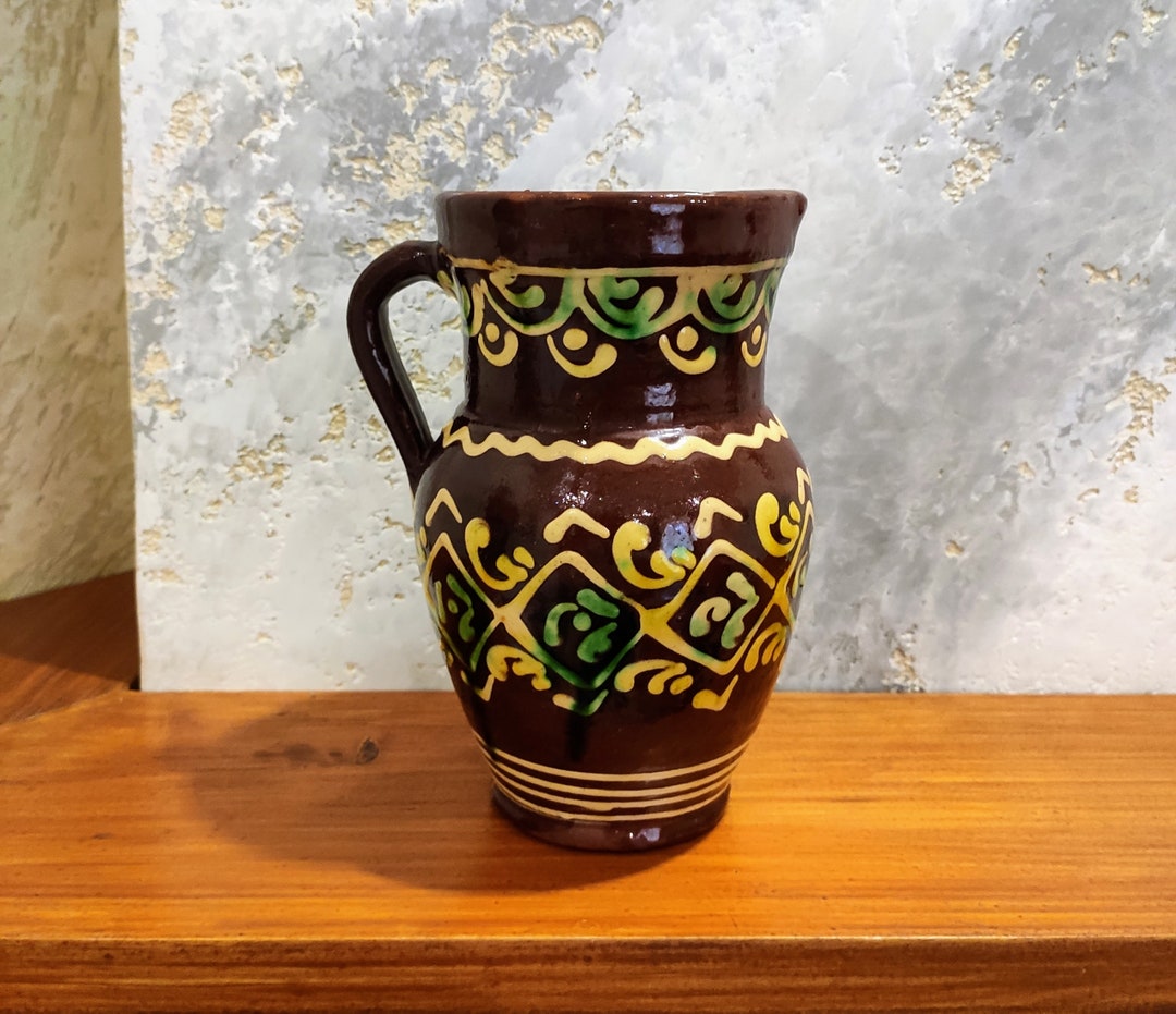 Vintage Kosiv Ceramics Jug, Hand-painted Hutsul Pottery - Etsy