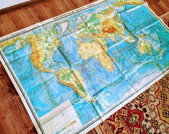 Big World Map Poster - Etsy
