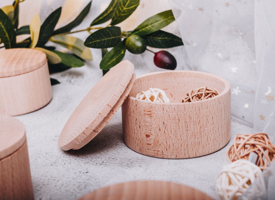 Wooden Box / Round Wooden Box / Unfinished Round Wood Box / Wooden ...