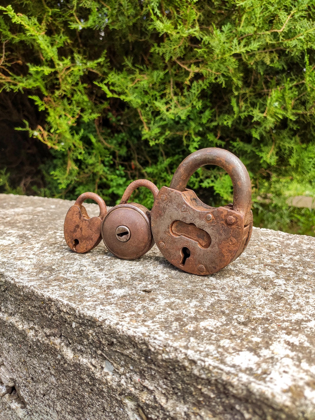 Padlock / Lot 3 Pieces / Old Padlocks / Vintage Padlocks / Rusty ...