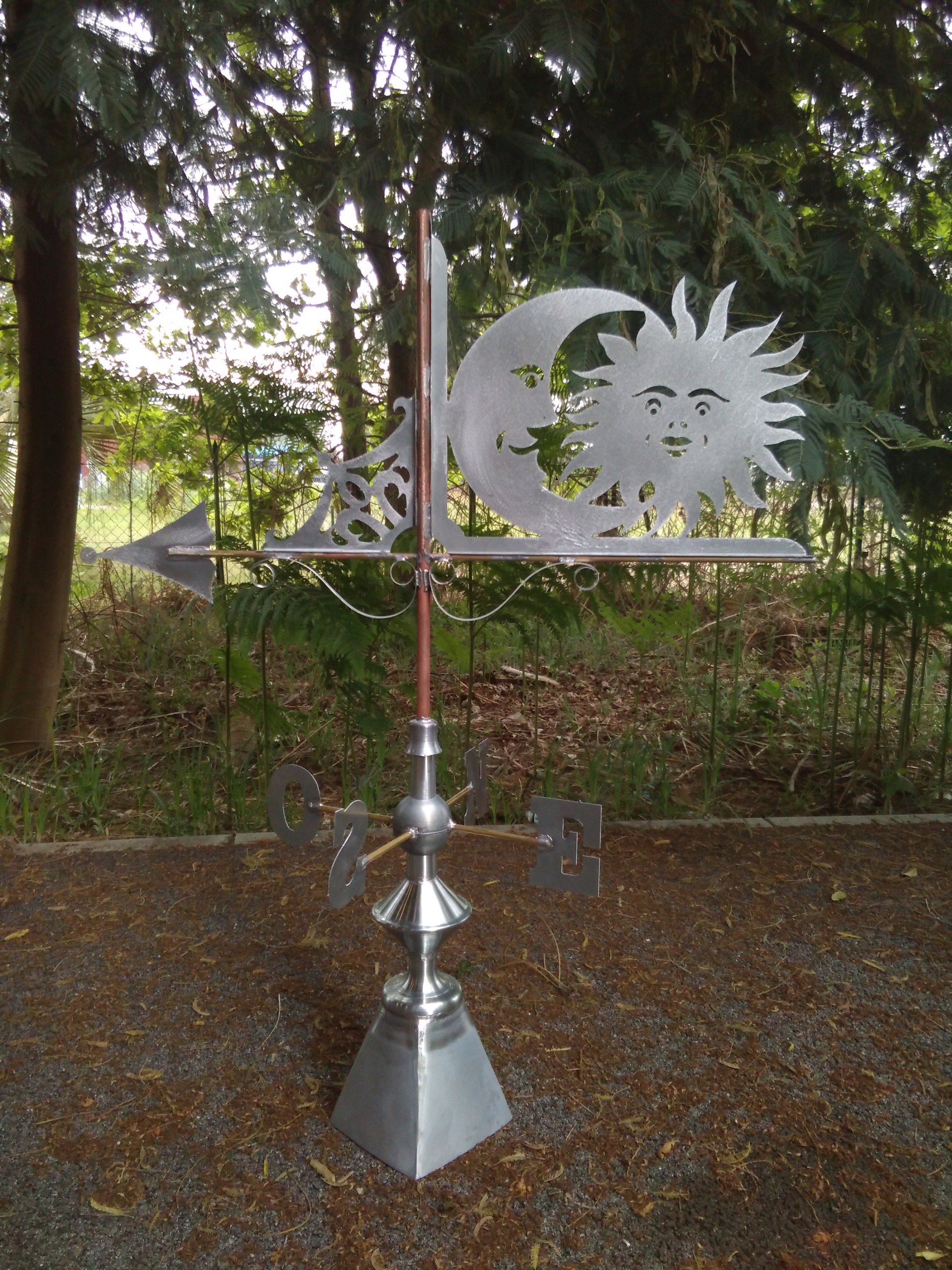 Zinc Sun Moon Weather Vane 0.90m - Etsy