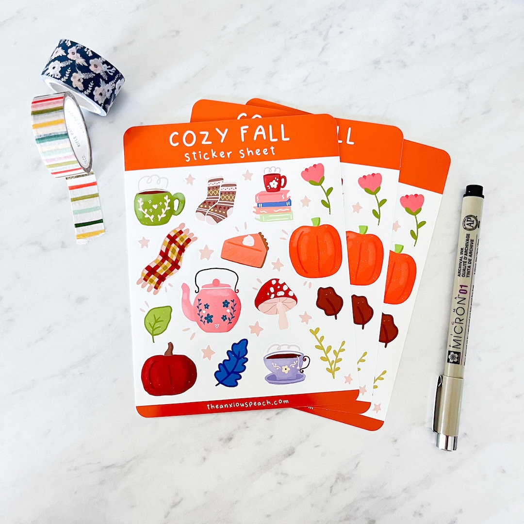 Cozy Fall Sticker Sheet / Bullet Journal Stickers / Planner Stickers ...