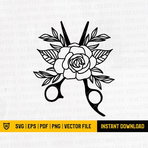Hair Dresser Svg File Scissor Flowers Hair Stylist Svg - Etsy