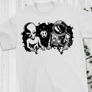 Alien and Astronaut Smoking Weed Svg File Cannabis Clipart Marijuana ...