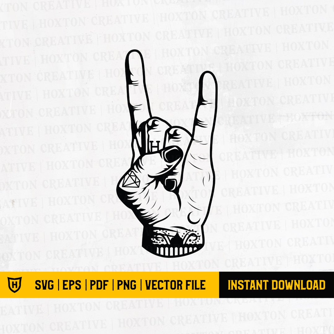 Rock and Roll Svg | Rock Hand Svg | Rock on Skull Svg | Skeleton Svg ...