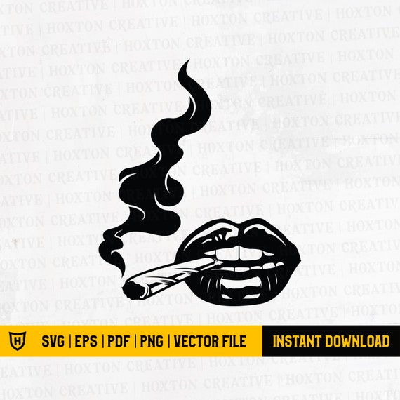 Lips Smoking Weed Clipart Lips Smoking Cannabis Joint Svg | Etsy