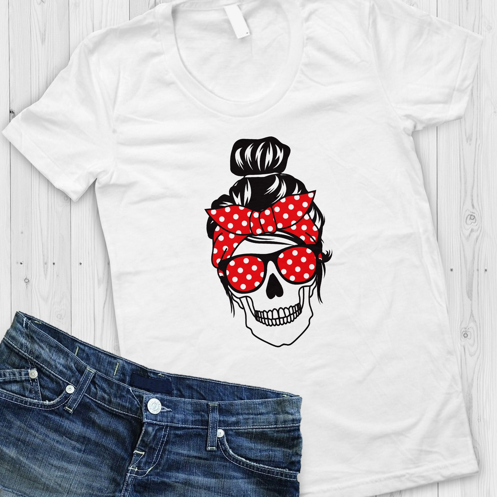 Bundle Mom Life Skeleton With Bandana Svg | Skull With Bandana Svg ...