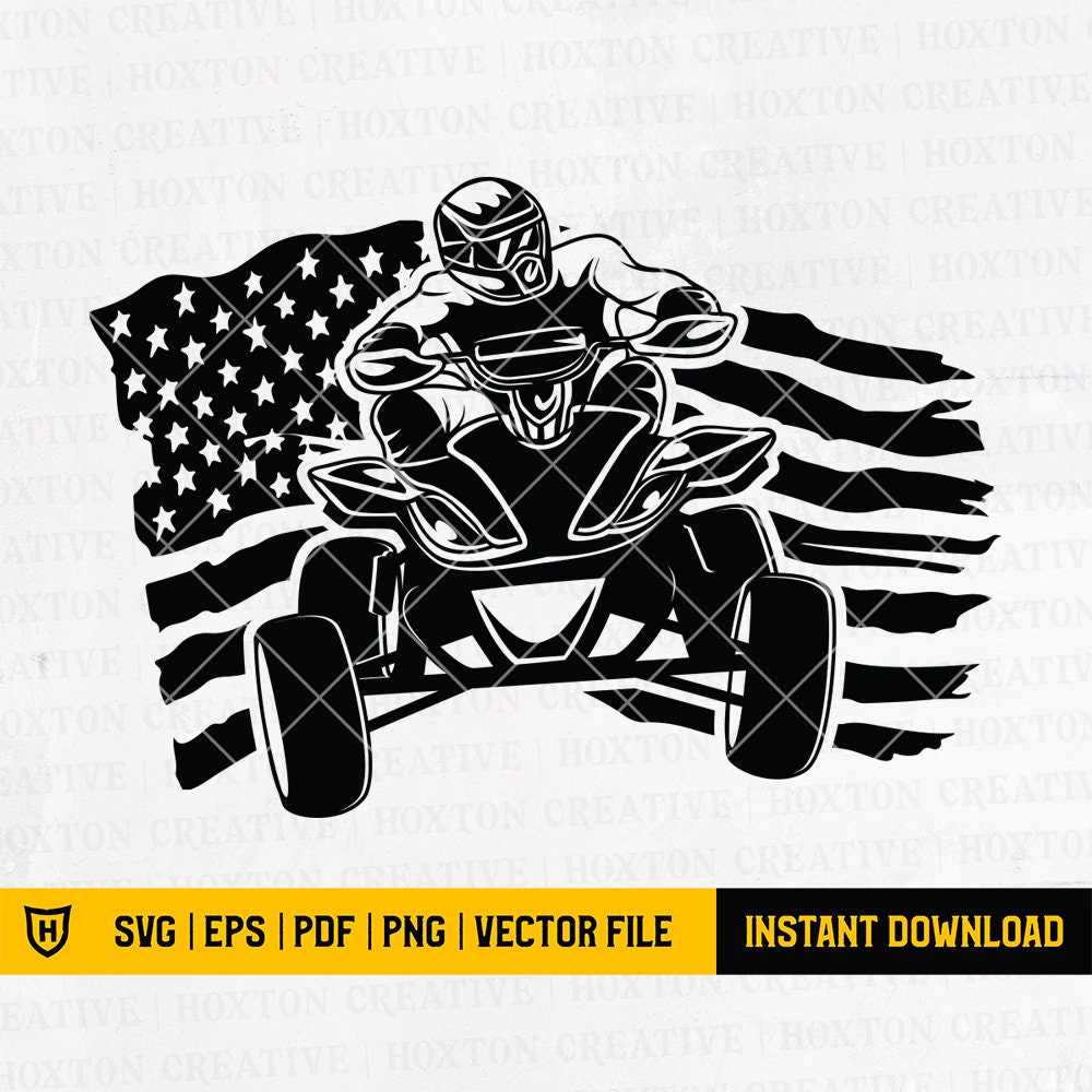 US 4 Wheeler Svg File ATV Svg Atv Clipart Quad Riding Svg Four Wheeler ...