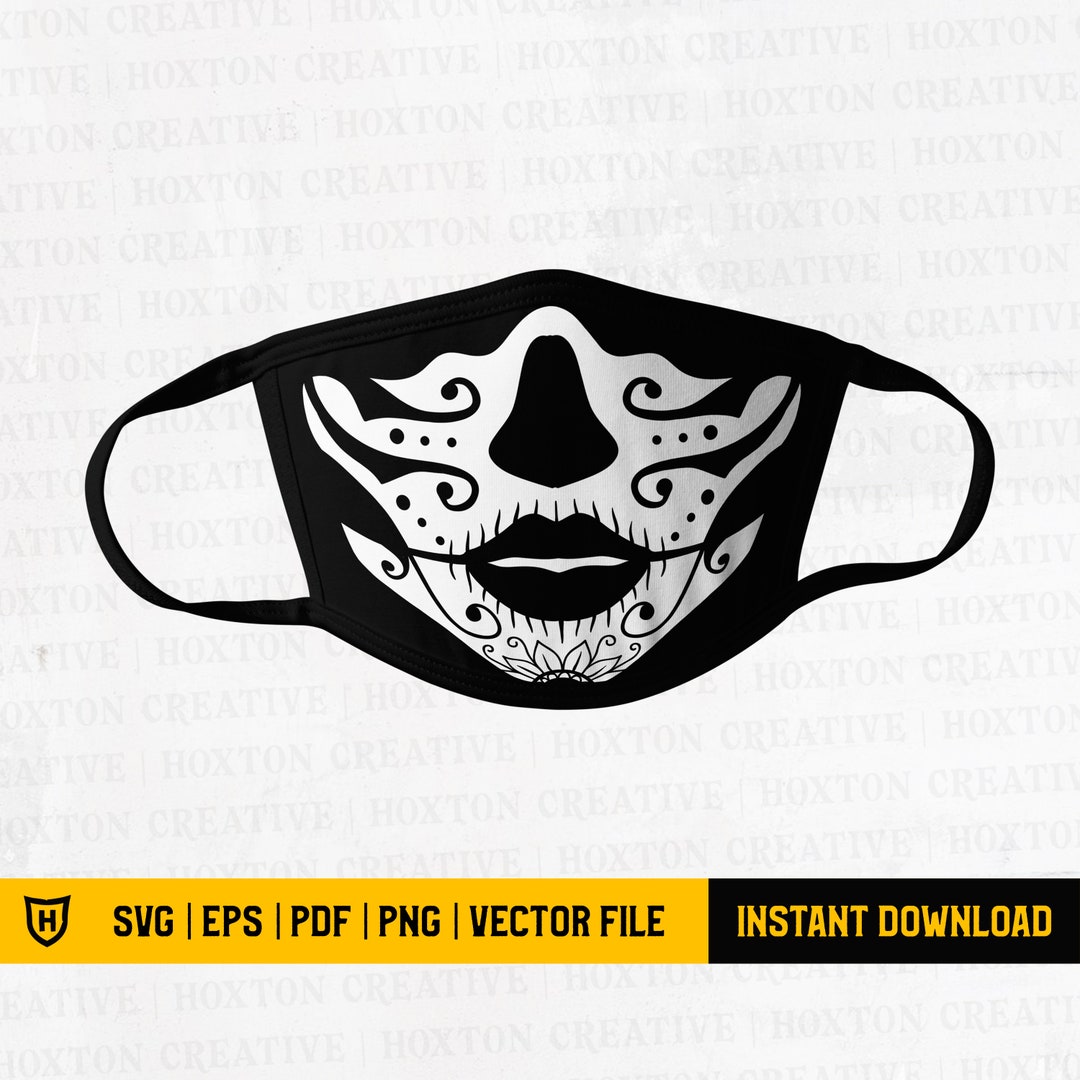 Sugar Skull Svg File | Skull Mask Svg | Day of the Dead Girl Face Mask ...