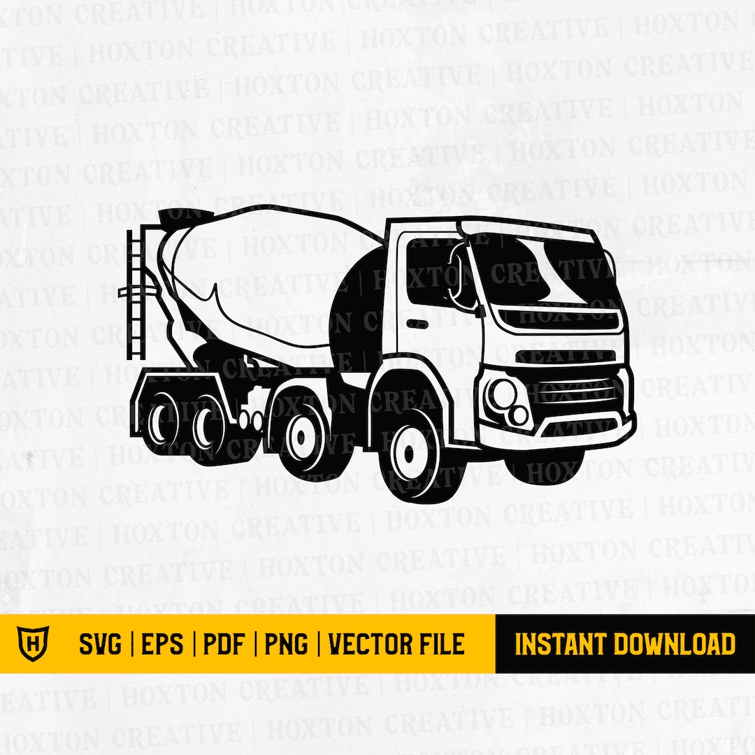Construction Concrete Mixer Truck Svg | Trucker Svg | Mixer Truck Svg ...