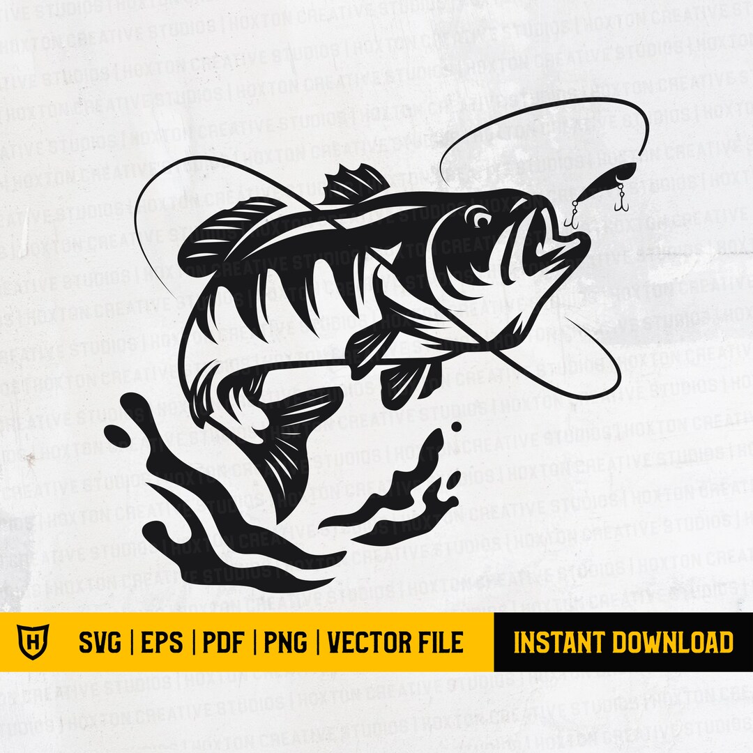 Bass Fish Angling Svg | Vector Fish Svg | Largemouth Bass | Bass Fish ...