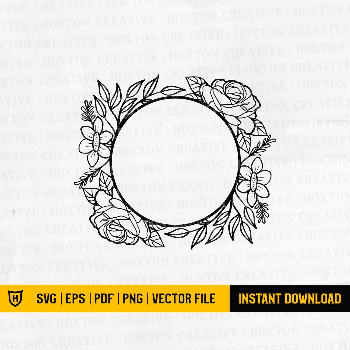 Floral Frame Svg File Floral Frame Cut File Round Flower | Etsy