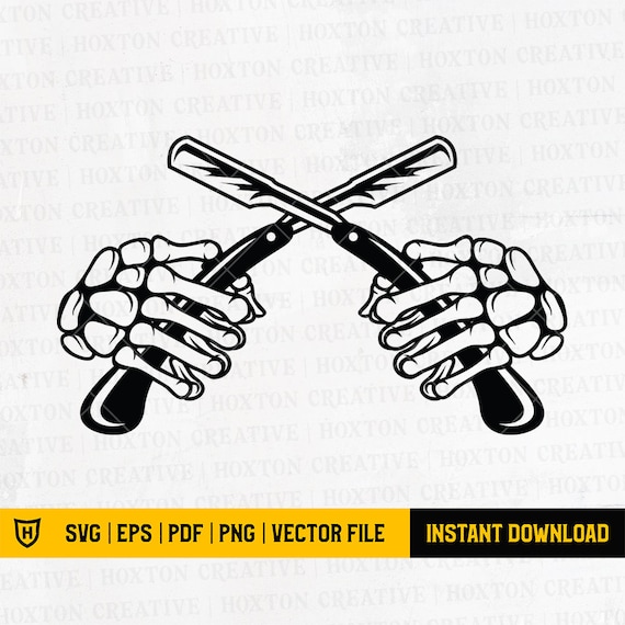 Skeleton Hand Holding Razor Svg Clipper Svg Barber Shop | Etsy