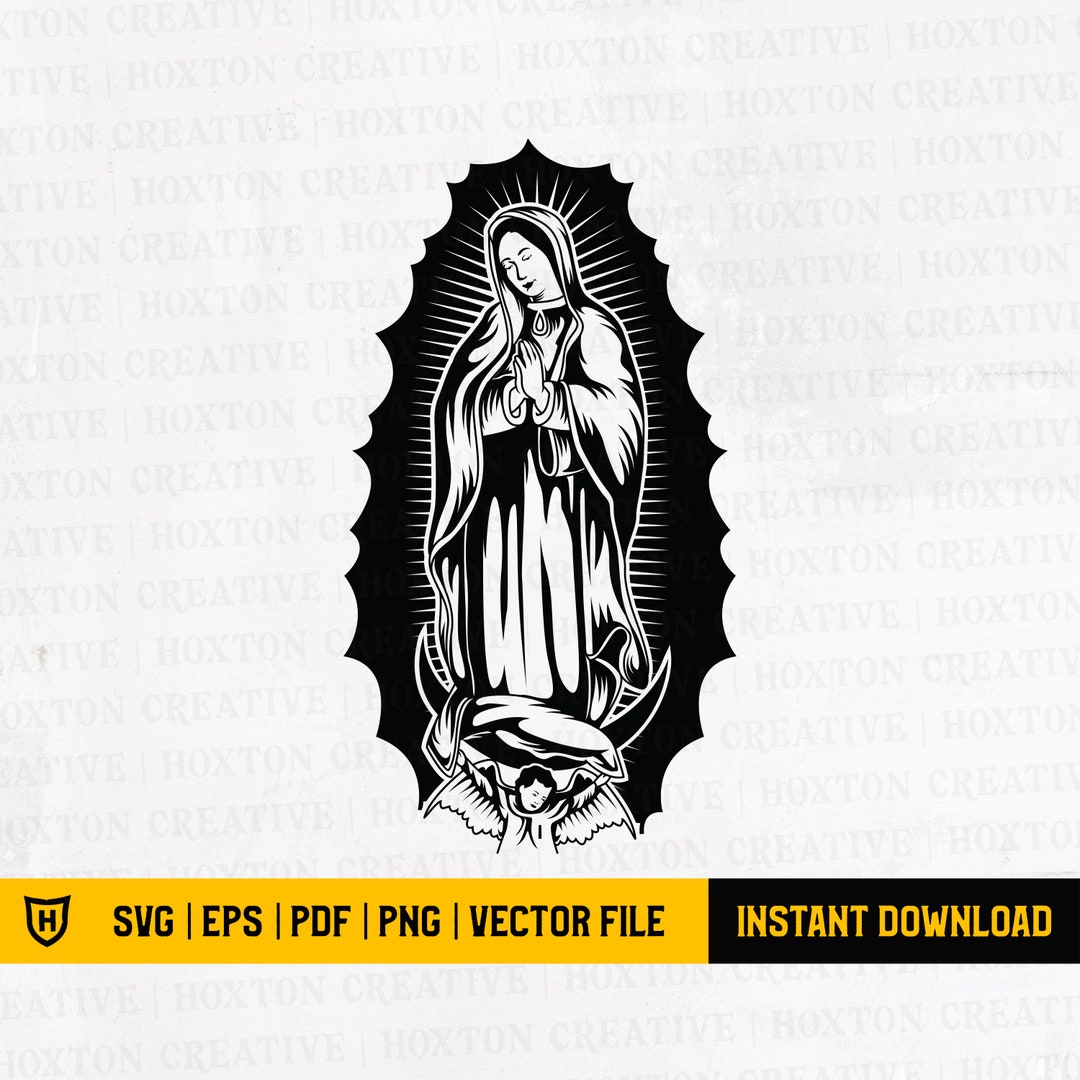 Virgin Mary Svg | Mother Mary Illustration | Mary Mother of God ...