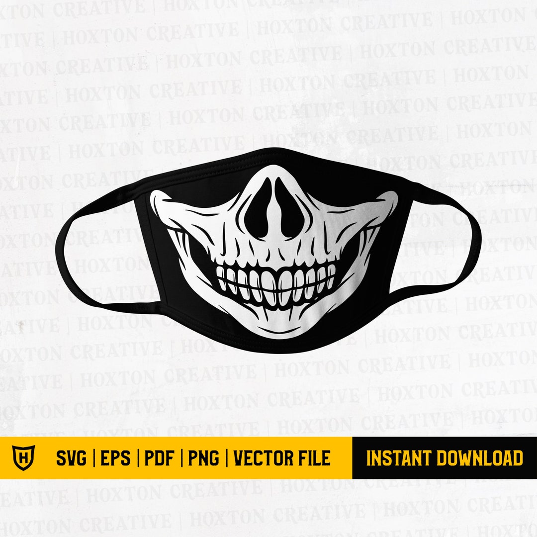 Skull Face Mask Svg | Skull Mask | Skeleton Mask | Funny Face Mask ...