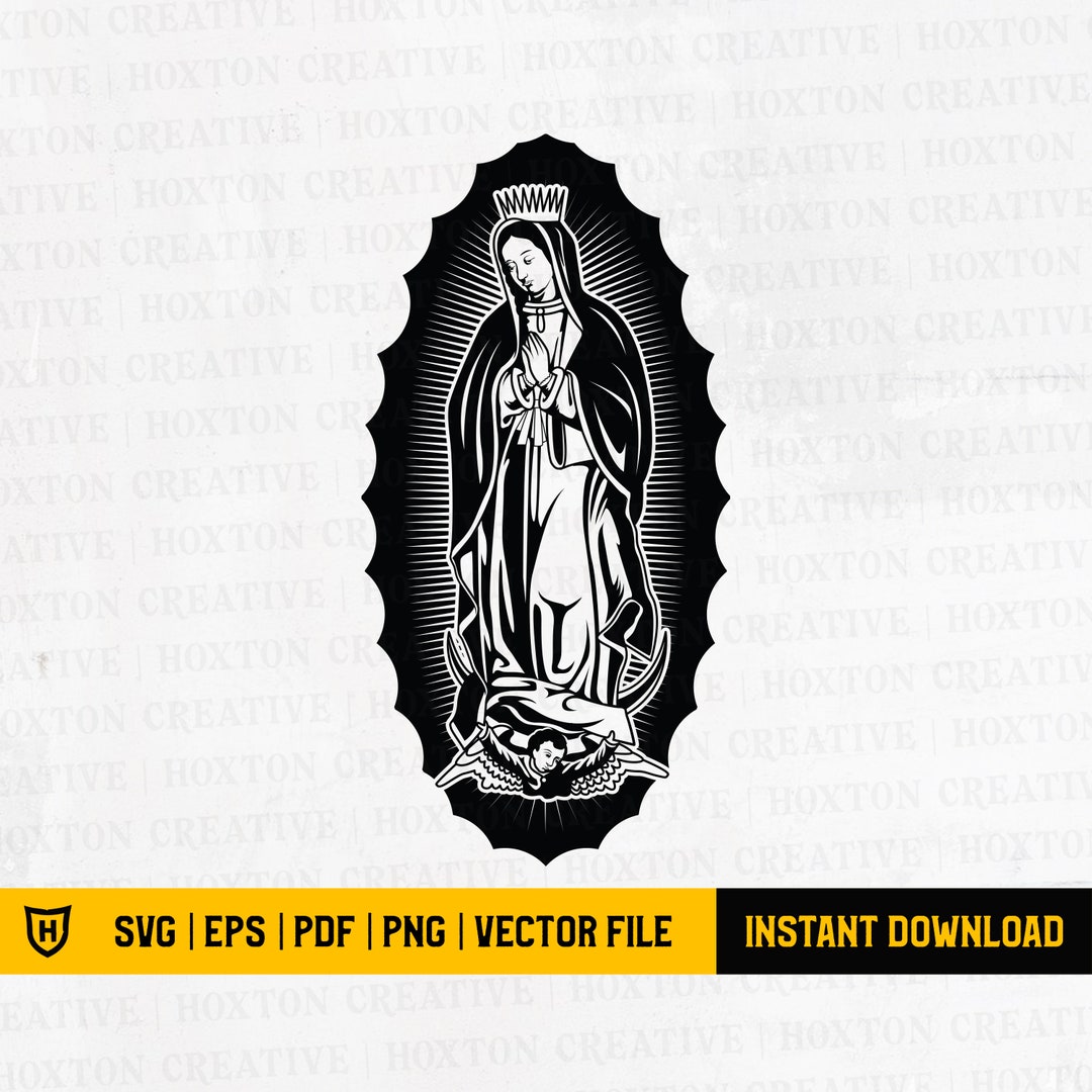 Mother Mary Illustration | Virgin Mary Svg | Mary Mother of God ...