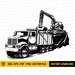 Dump Truck With Track Hoe Svg Cut File | Dump Land Clipart | Excavator ...